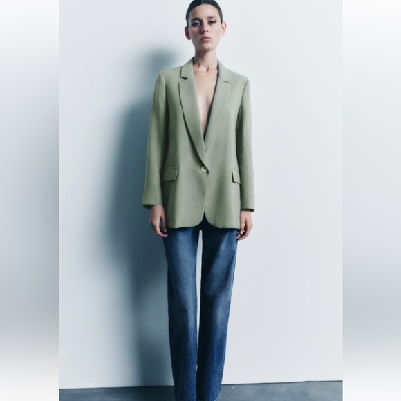 Zara | Jackets & Coats | Linen Zara Blazer | Poshmark